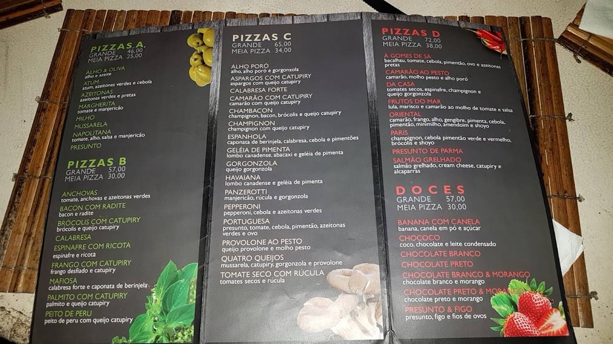 Menu em Pizzaria Panzerotti, Torres