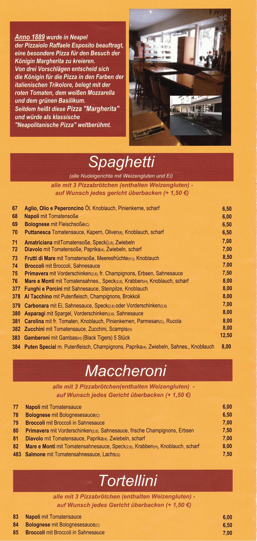 Menu at Pizzeria Il Genio, Heinsberg