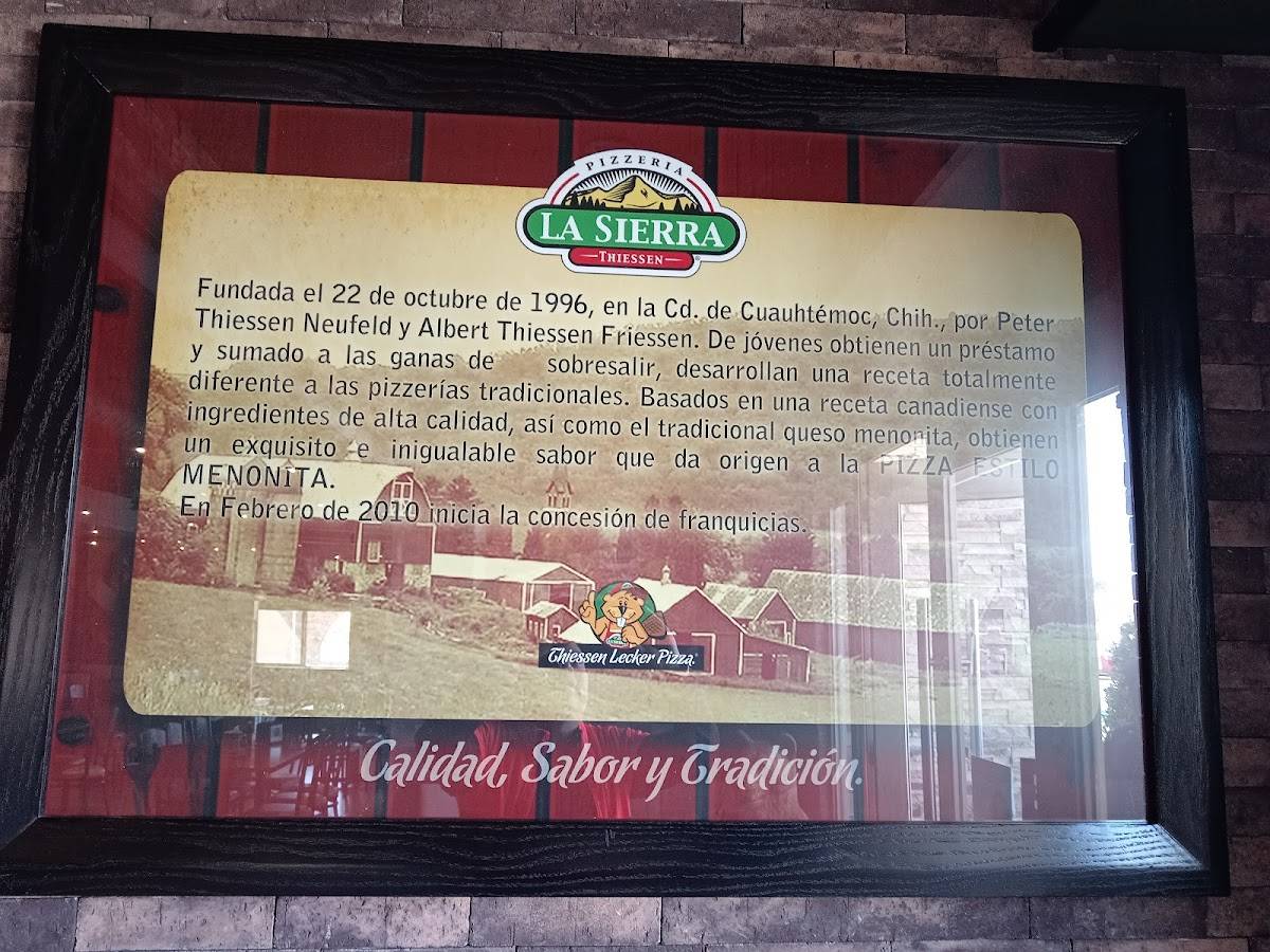 Carta de Pizzeria La Sierra, La Junta