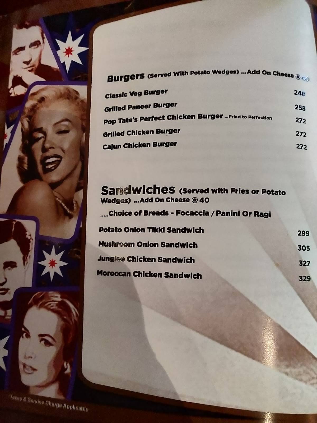 Menu at Pop Tate's Orion Mall Panvel, Navi Mumbai, Orion Mall