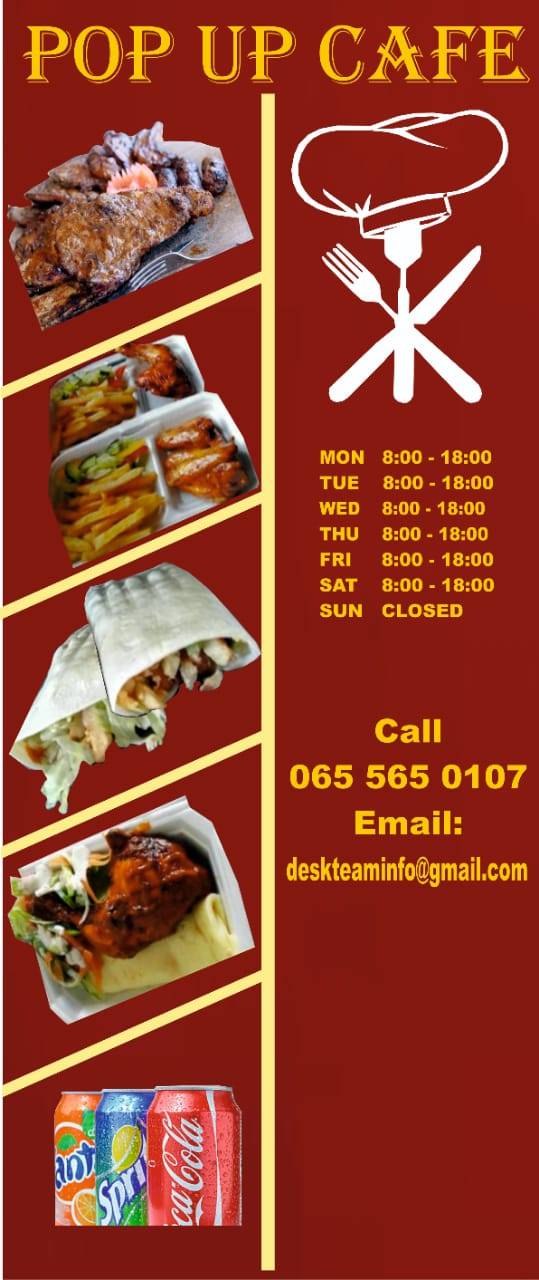 Speisekarte von Pop Up Cafe, Durban