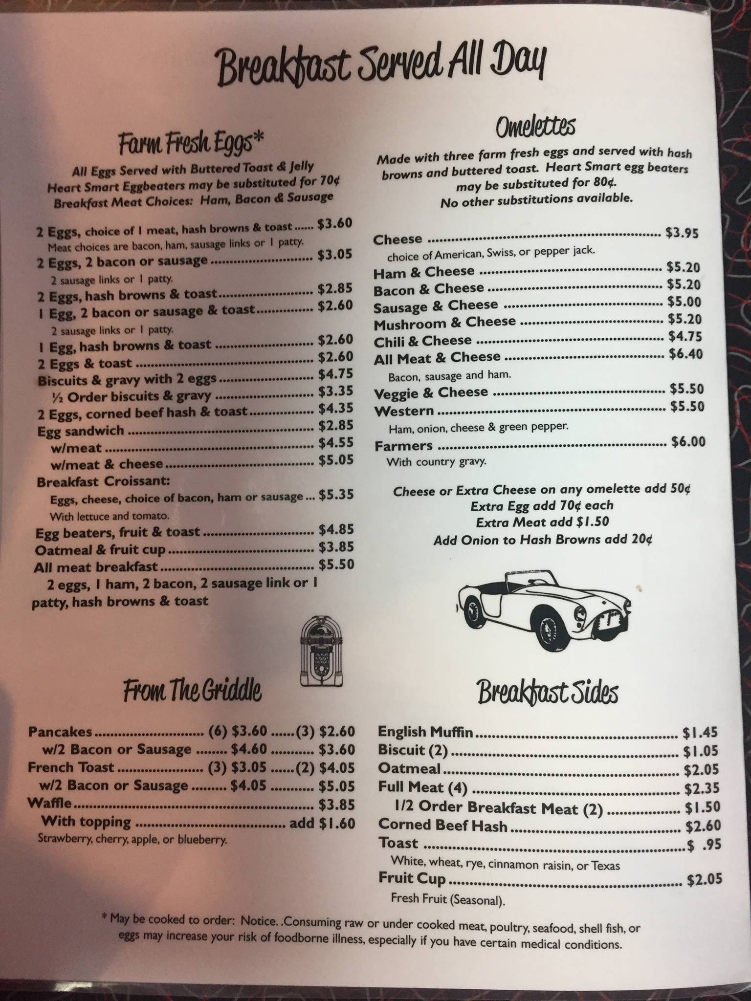 Menu at Powers Diner pizzeria, Port Huron