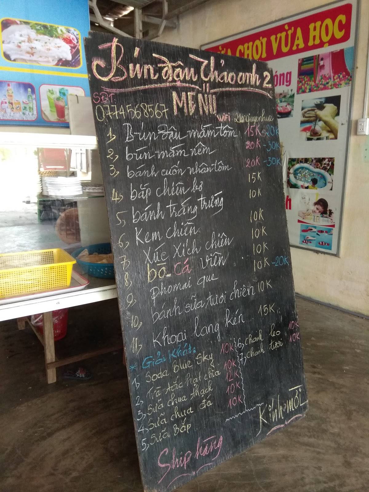 Menu at Quán Bánh Cuốn - Bún Mắm Nêm 21, Đông Hà
