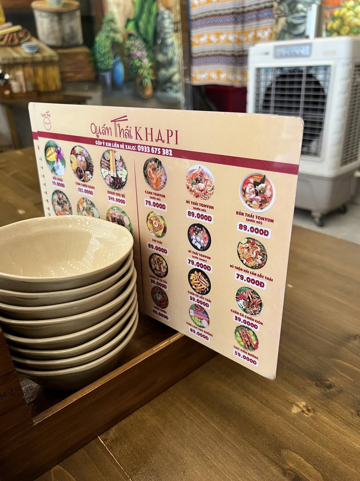 Menu at Quán Thái Khapi - 394 Lê Văn Lương restaurant, Ho Chi Minh City