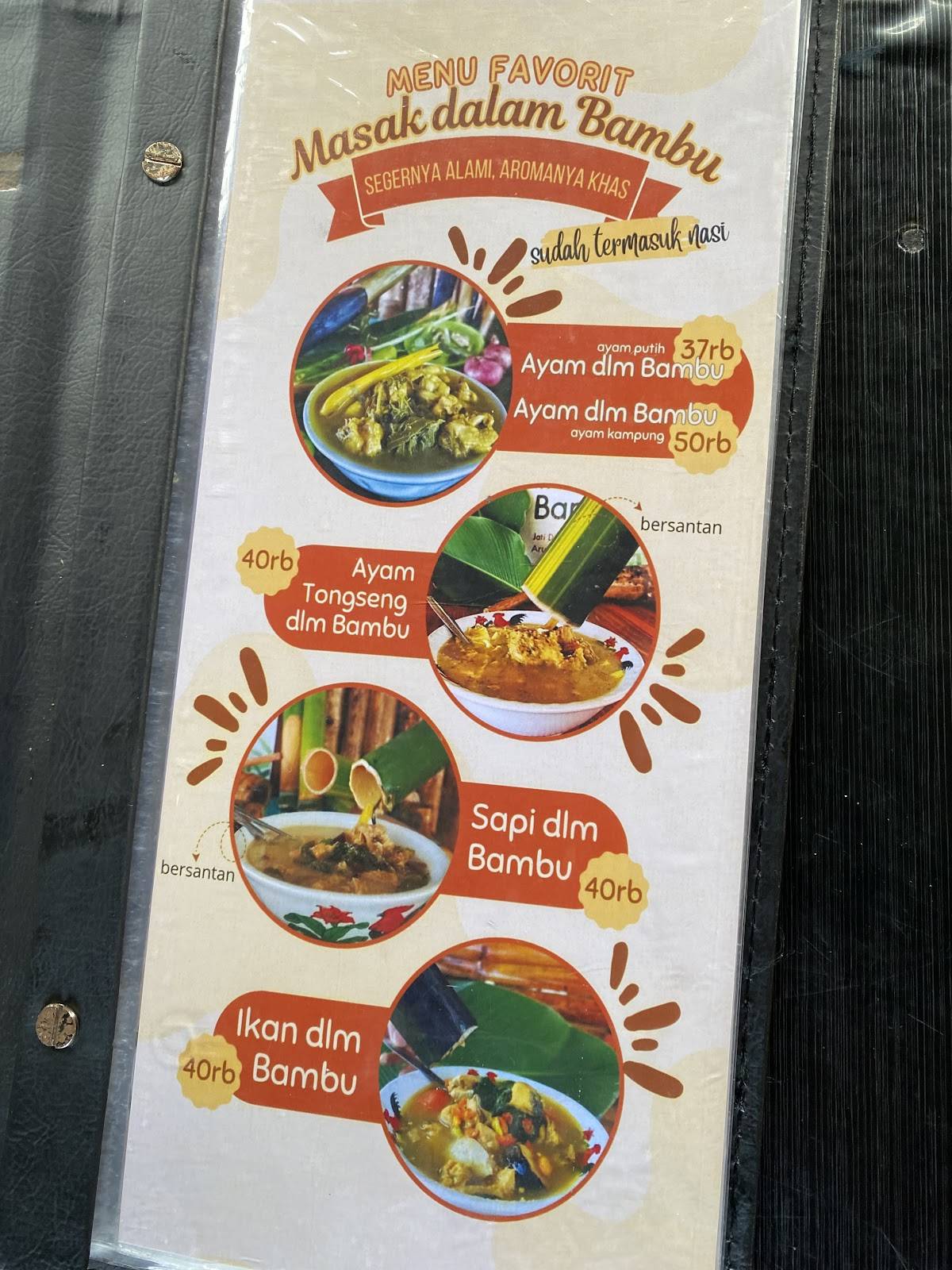 Carta del restaurante RM AYAM DALAM BAMBU, Menyabo