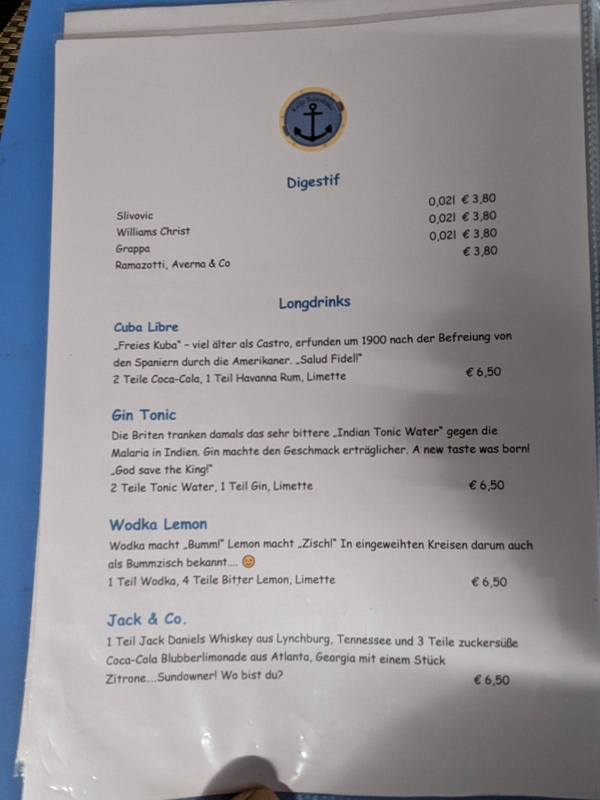 Speisekarte von Ralfs Bootshaus restaurant, Elchesheim-Illingen