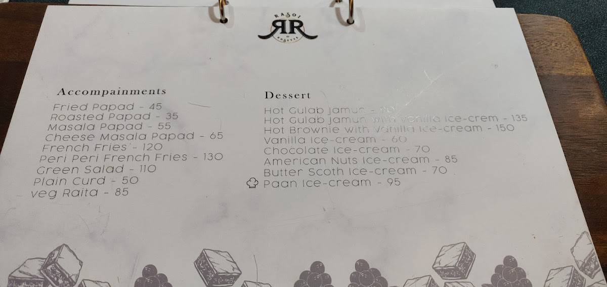 Menu at Rasoi by Rosette, Vadodara
