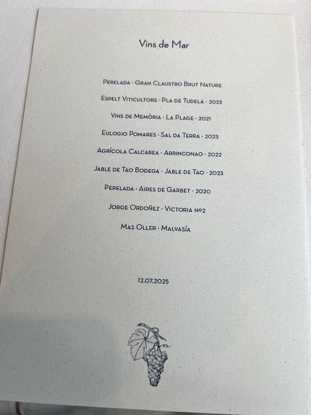 Carta de Restaurant Miramar, Llansá, Passeig Marítim