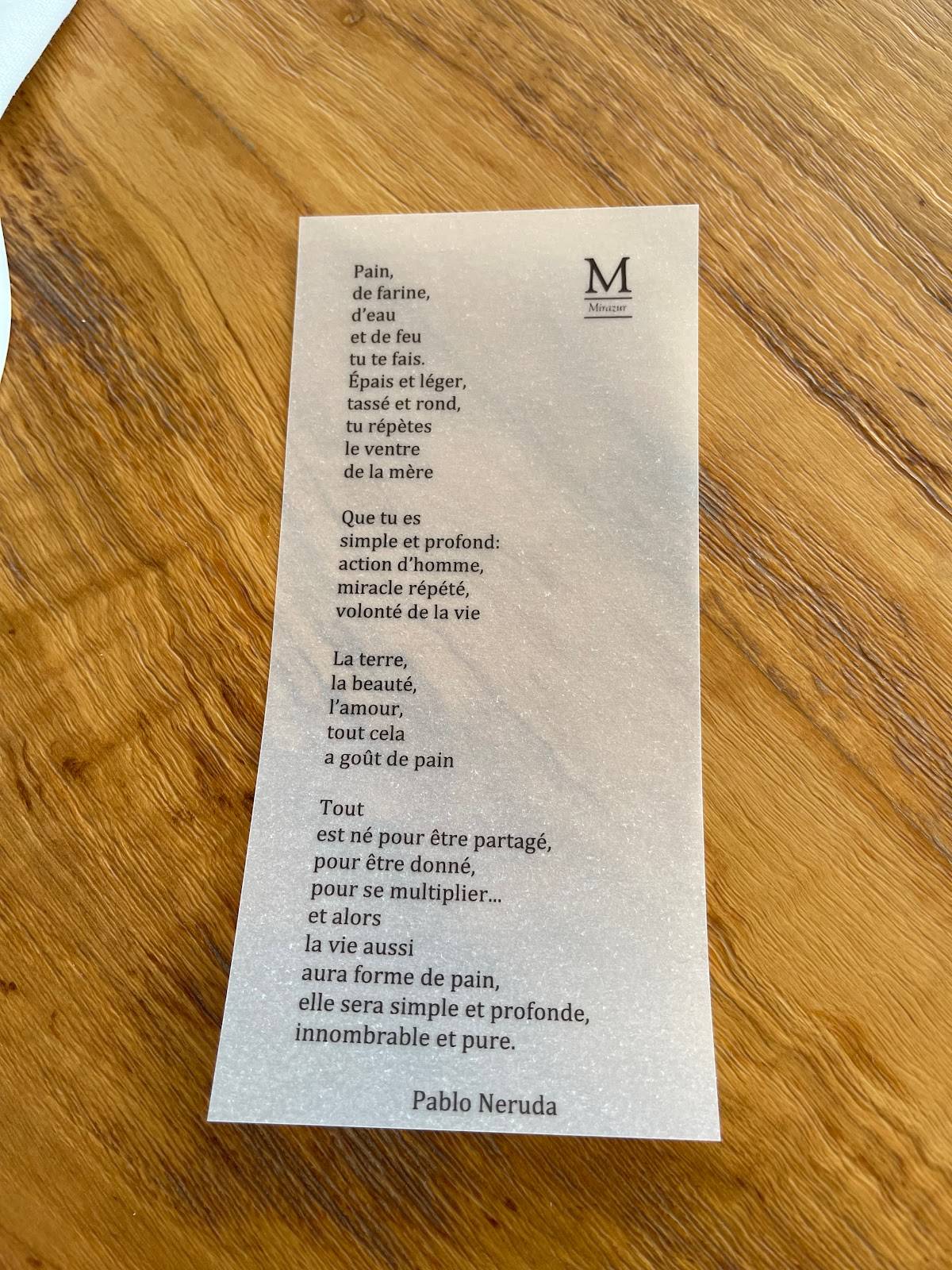 Menu at Restaurant Mirazur, Menton, 30 Av. Aristide Briand