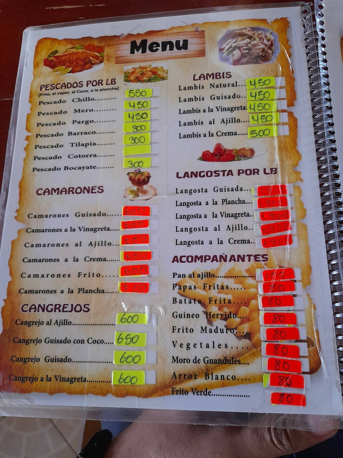 Menu at Restaurante Los Compadres Maimon, Dominicana