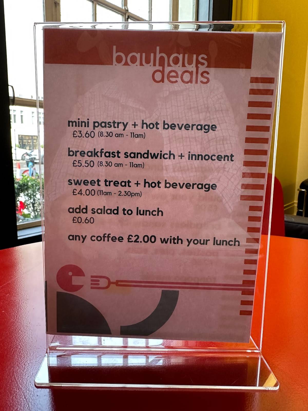 Menu at Riba Cafe, London