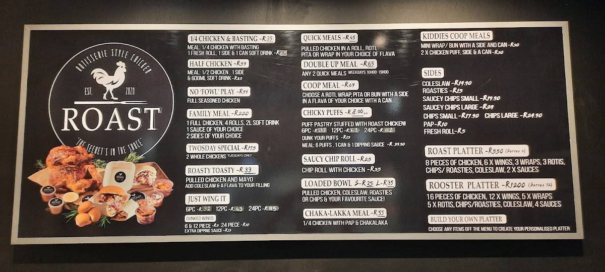 Menu at Roast Balfour Mall - Johannesburg restaurant, Johannesburg