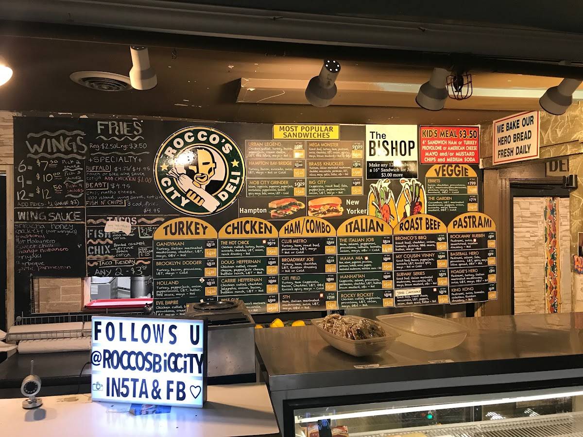 Menu at Rocco's Big City Deli, Provo, 1 W Center St