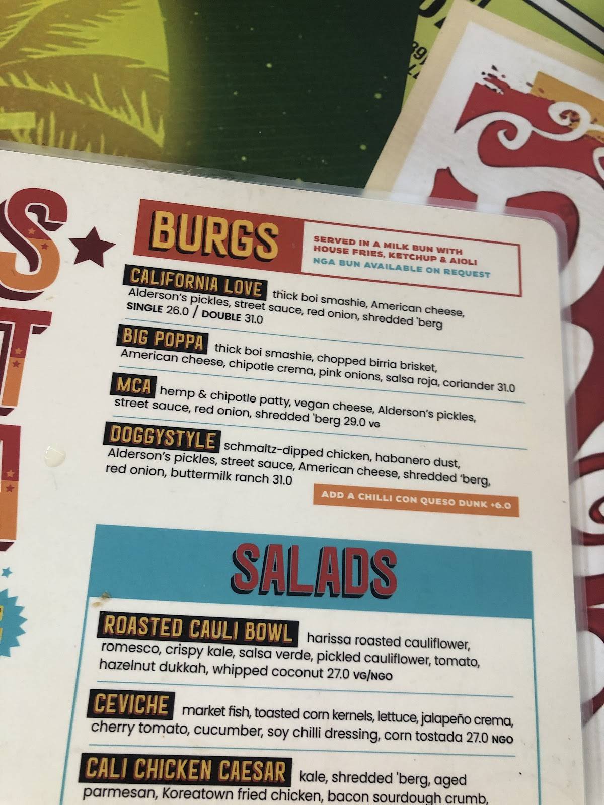 Menu at Rosie's Red-Hot Cantina pub & bar, Auckland
