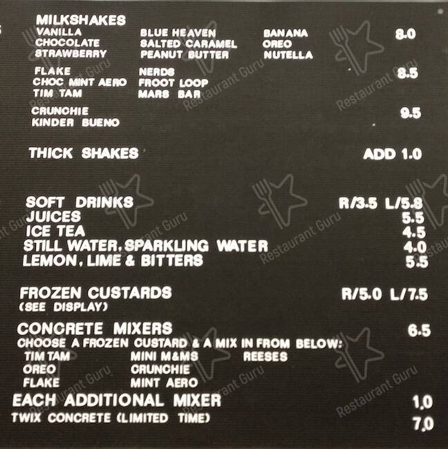 Menu at Royal Stacks restaurant, Chatswood, level 3/1 Anderson St