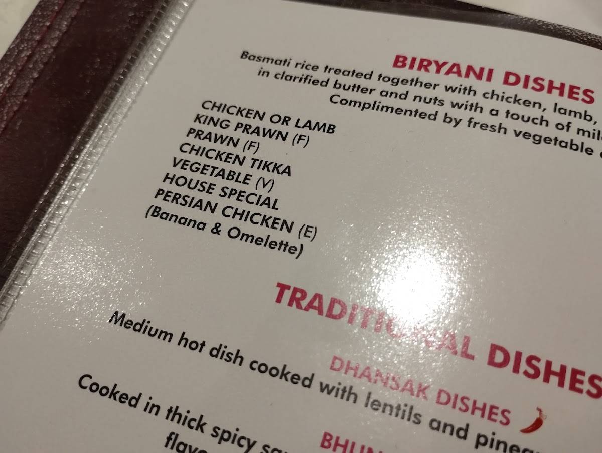 Menu at Ruhi Balti House restaurant, Birkenhead