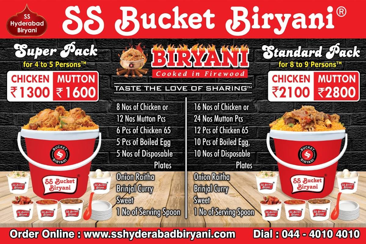 Menu at SS Hyderabad Biryani Saidapet, Chennai