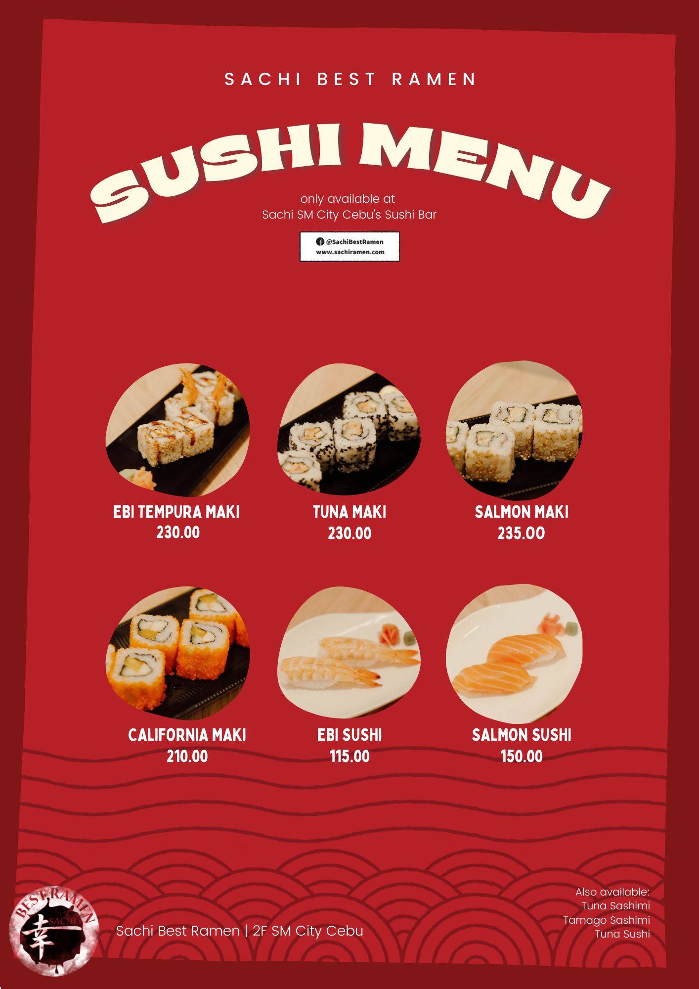 Menu at Sachi Best Ramen restaurant, Cebu City, Ayala Central Bloc ...