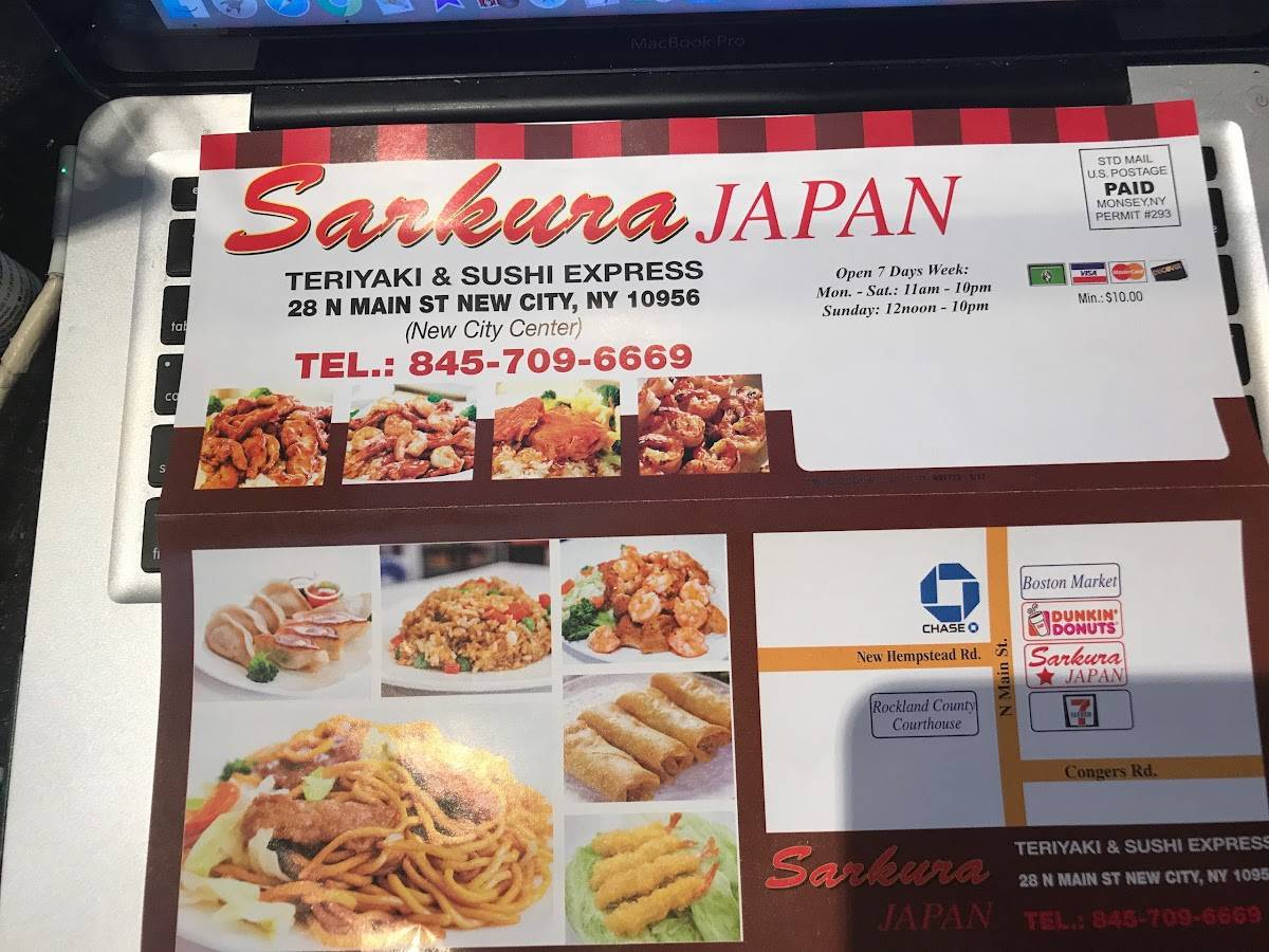 Menu at Sarkura Japan restaurant, New City, 28 N Main St
