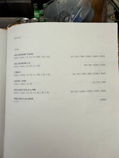 Menu at Scorpios, Mikonos