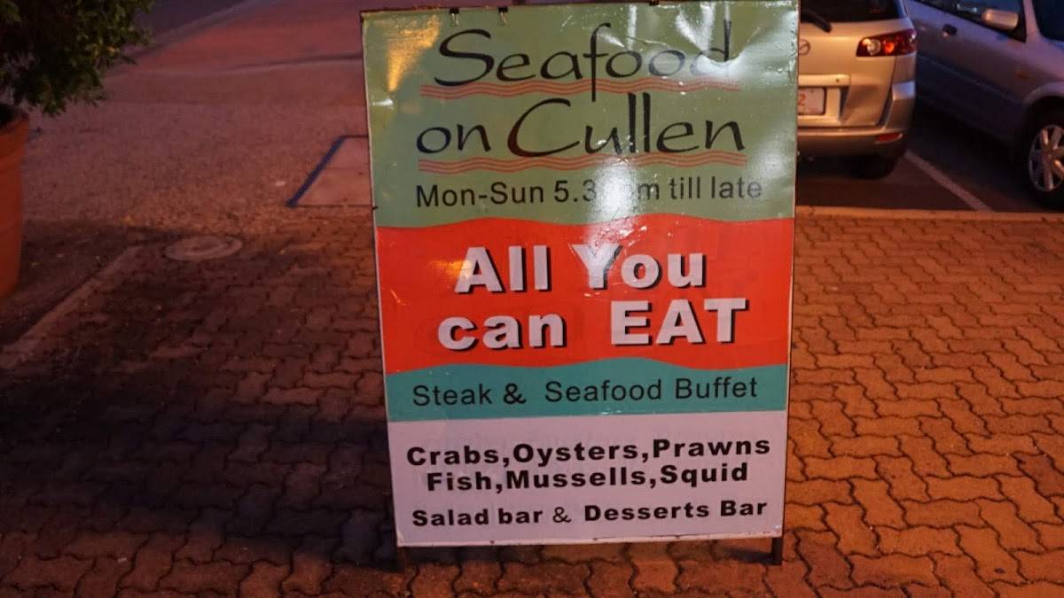 Menu at Seafood on Cullen restaurant, Larrakeyah