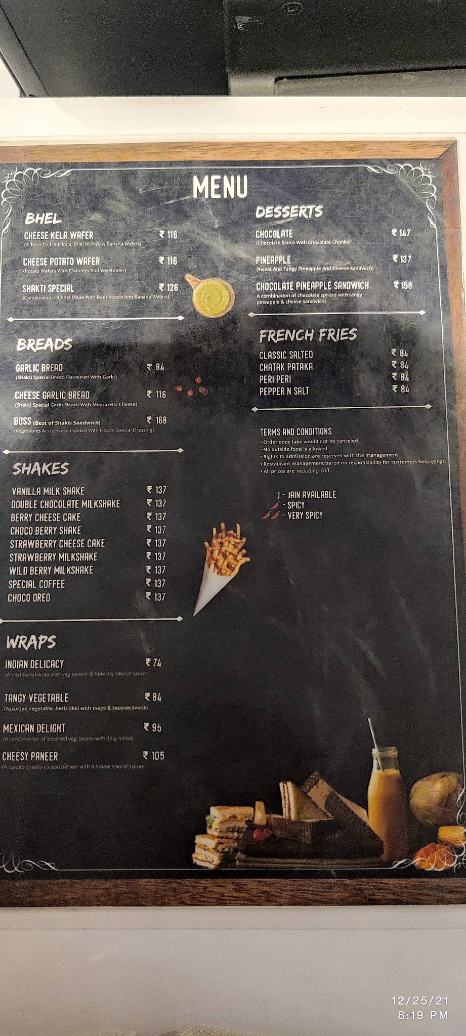 Menu at Shakti Sandwich Vishala, Ahmedabad