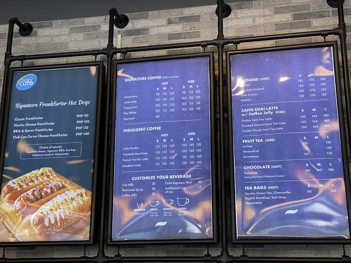 Menu at Shell Cafè Tabang Toll, Guiguinto