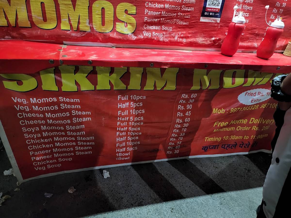 Menu at Sikkim Momos, New Delhi, near Ahlcon Public School