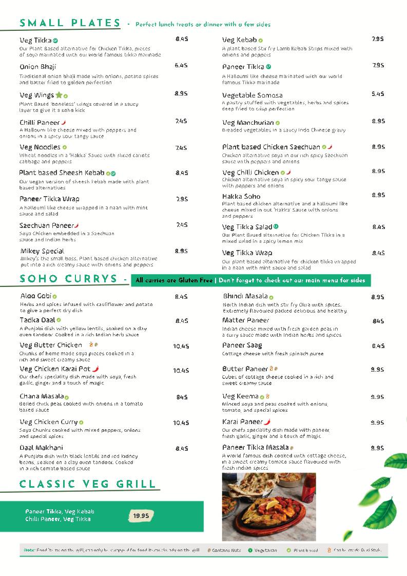 Menu at Soho Tavern Gateshead restaurant, Gateshead