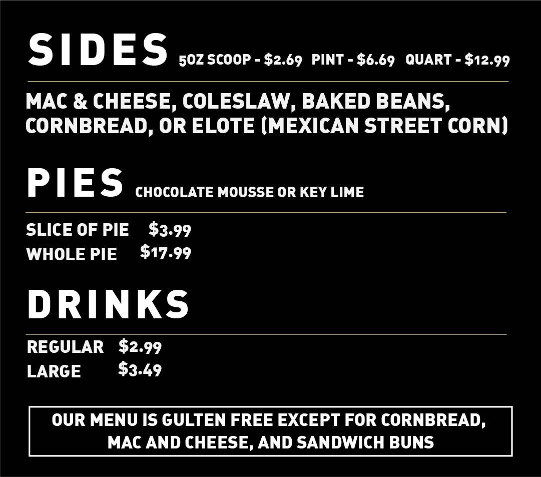 Menu at Sparks Barbecue, Rexburg