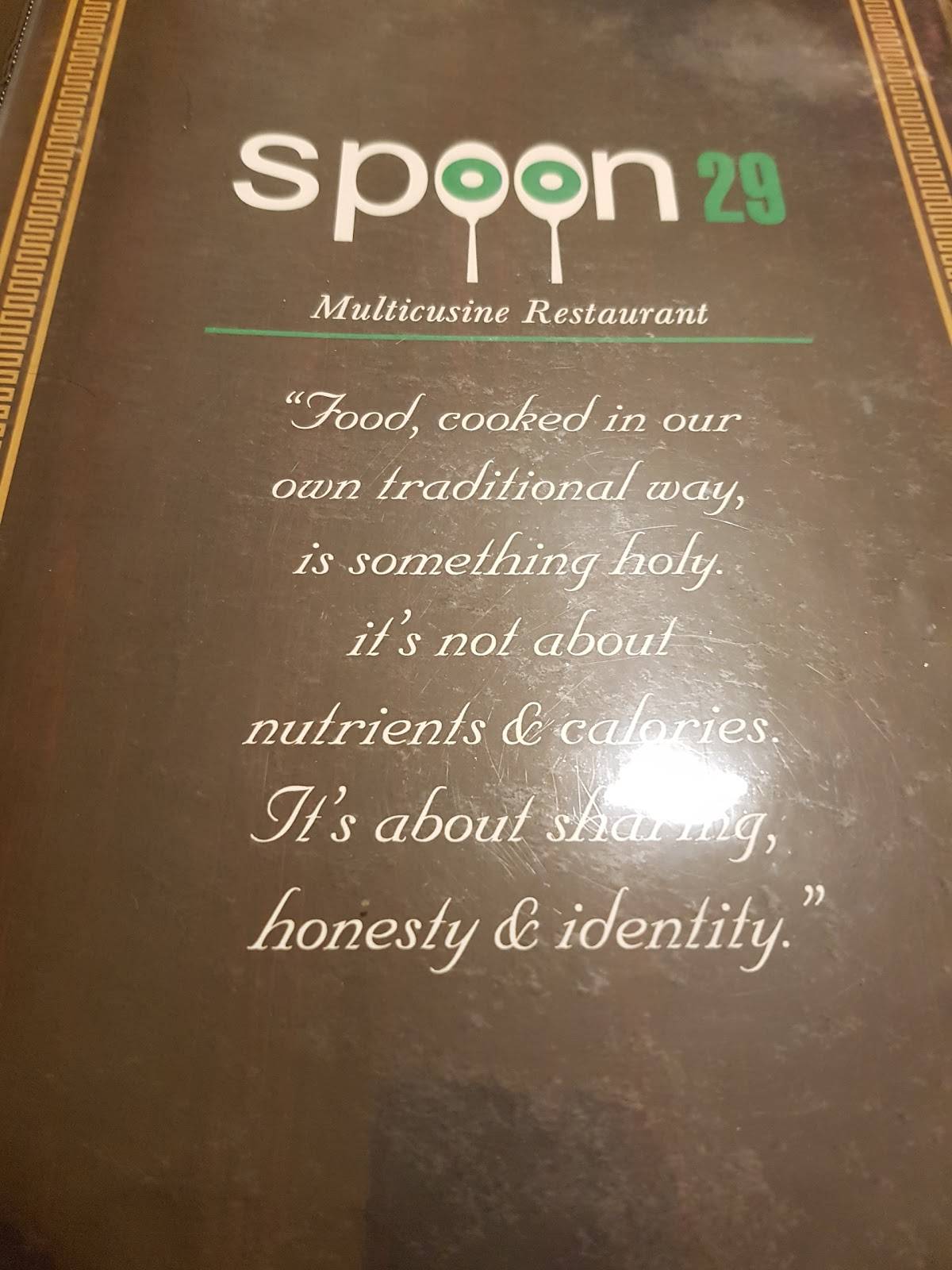 Menu at Spoon 29, Pune, Salunke Vihar