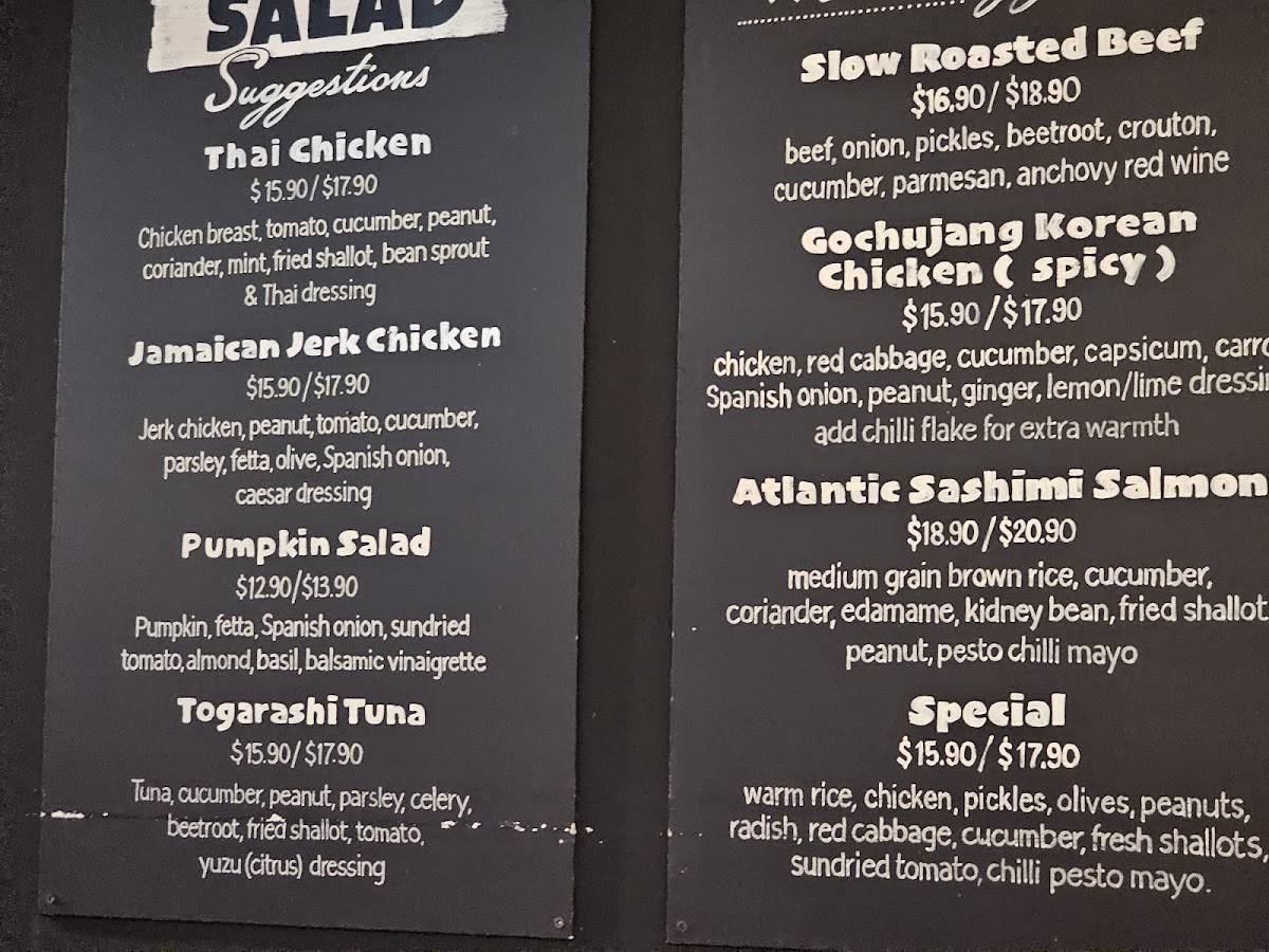 Menu at Stockmarket Kitchen restaurant, Sydney, 7/161 Castlereagh St
