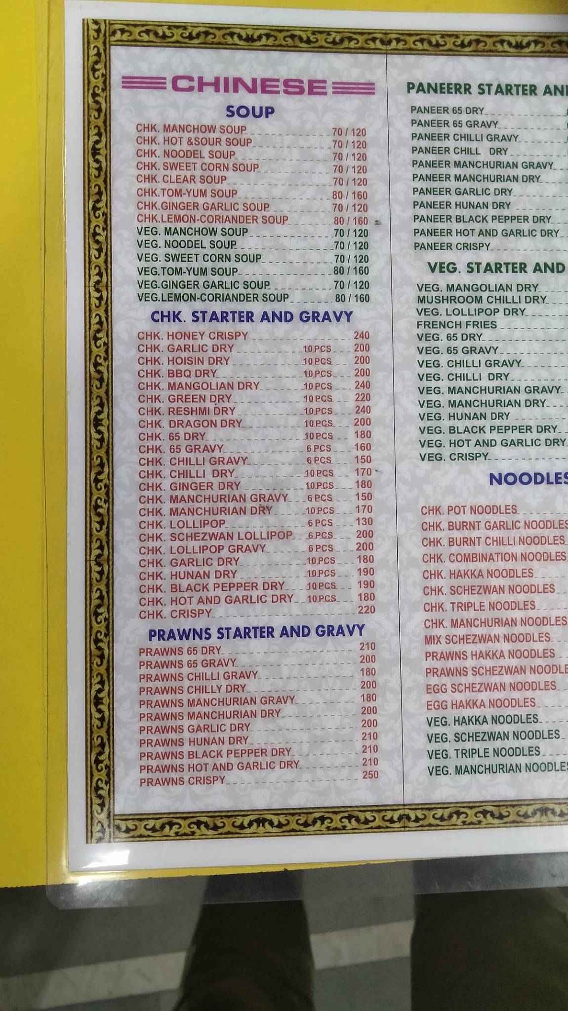 Menu at Stomach Chinese & Indian, Mumbai