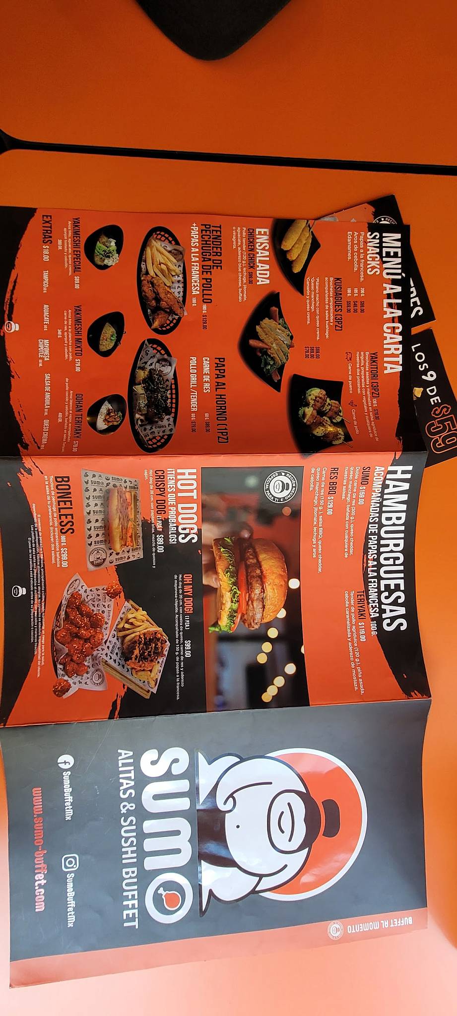 Carta del restaurante Sumo Insurgentes Sur, Ciudad López Mateos