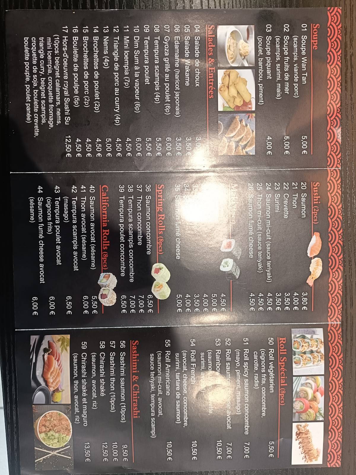 Menu at Sushi Su & Wok, Fleurus