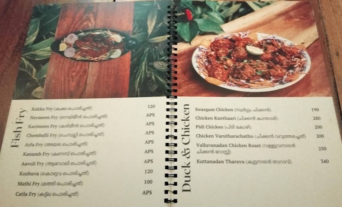 Menu at Swargam, Ernakulam