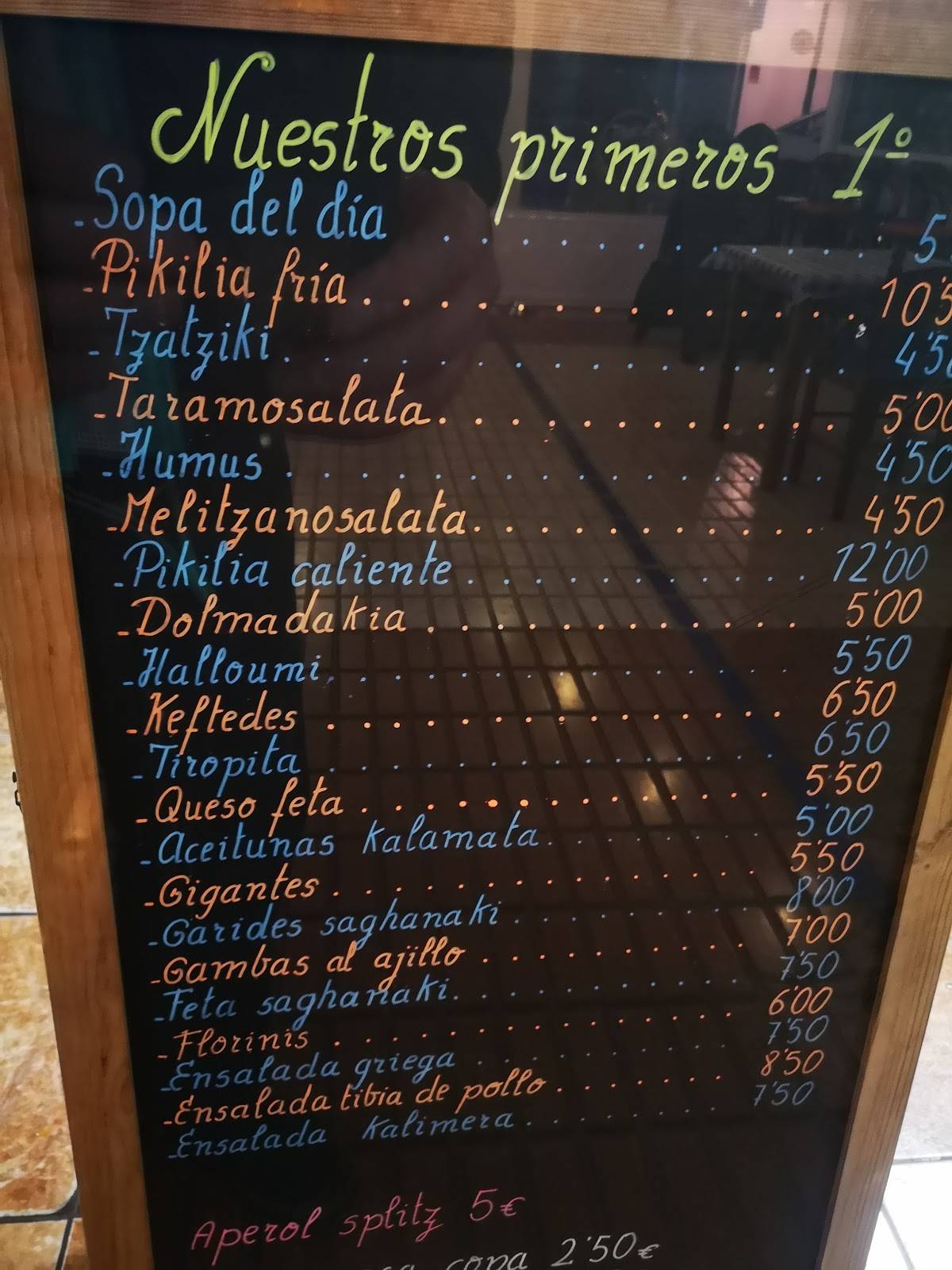 Menu at TABERNA GRIEGA KALIMERA. pub & bar, Calp