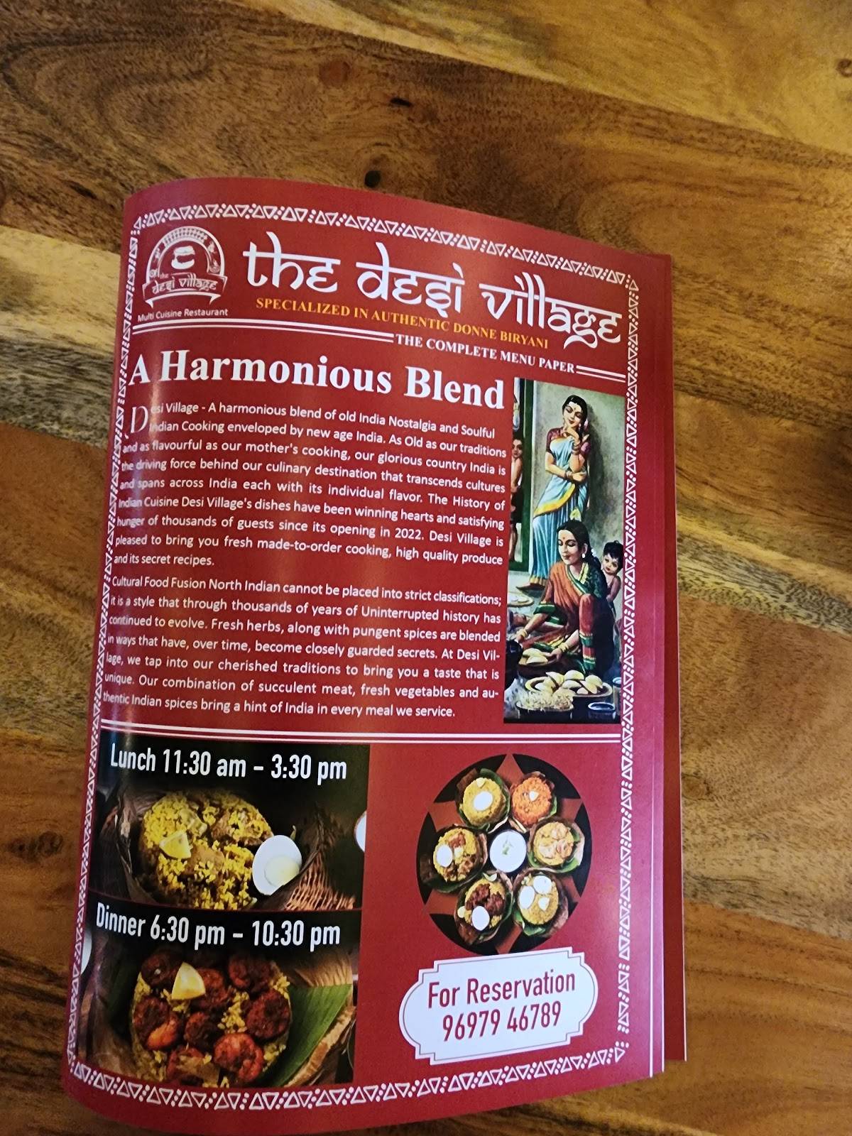 Menu at THE DESI VILLAGE, Visakhapatnam