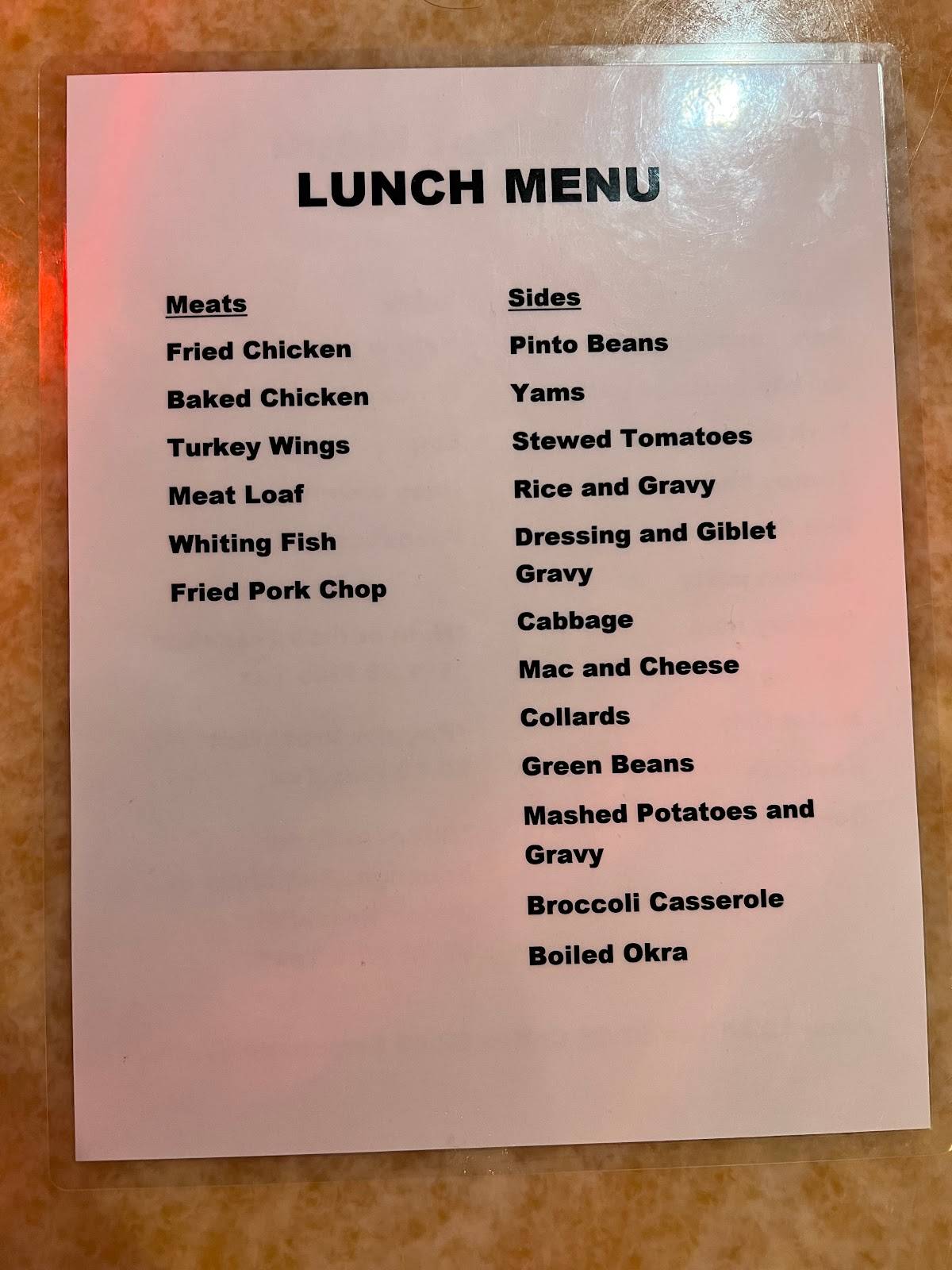 Carta del restaurante THE HOME TABLE, Greenwood