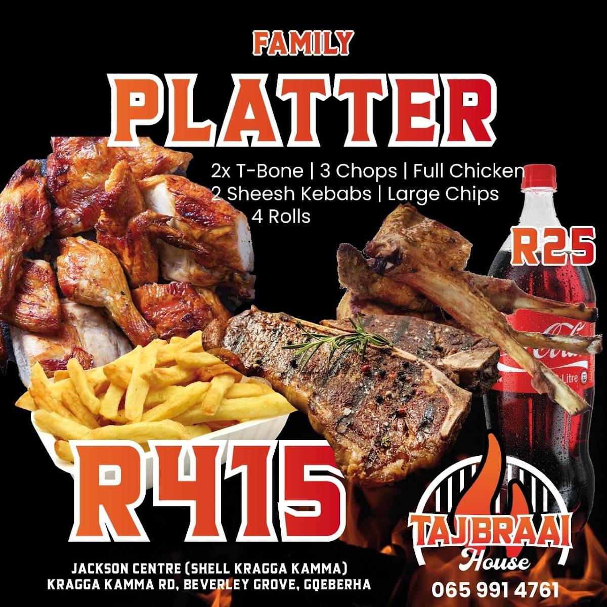Menu at Taj Braai House... restaurant, South Africa