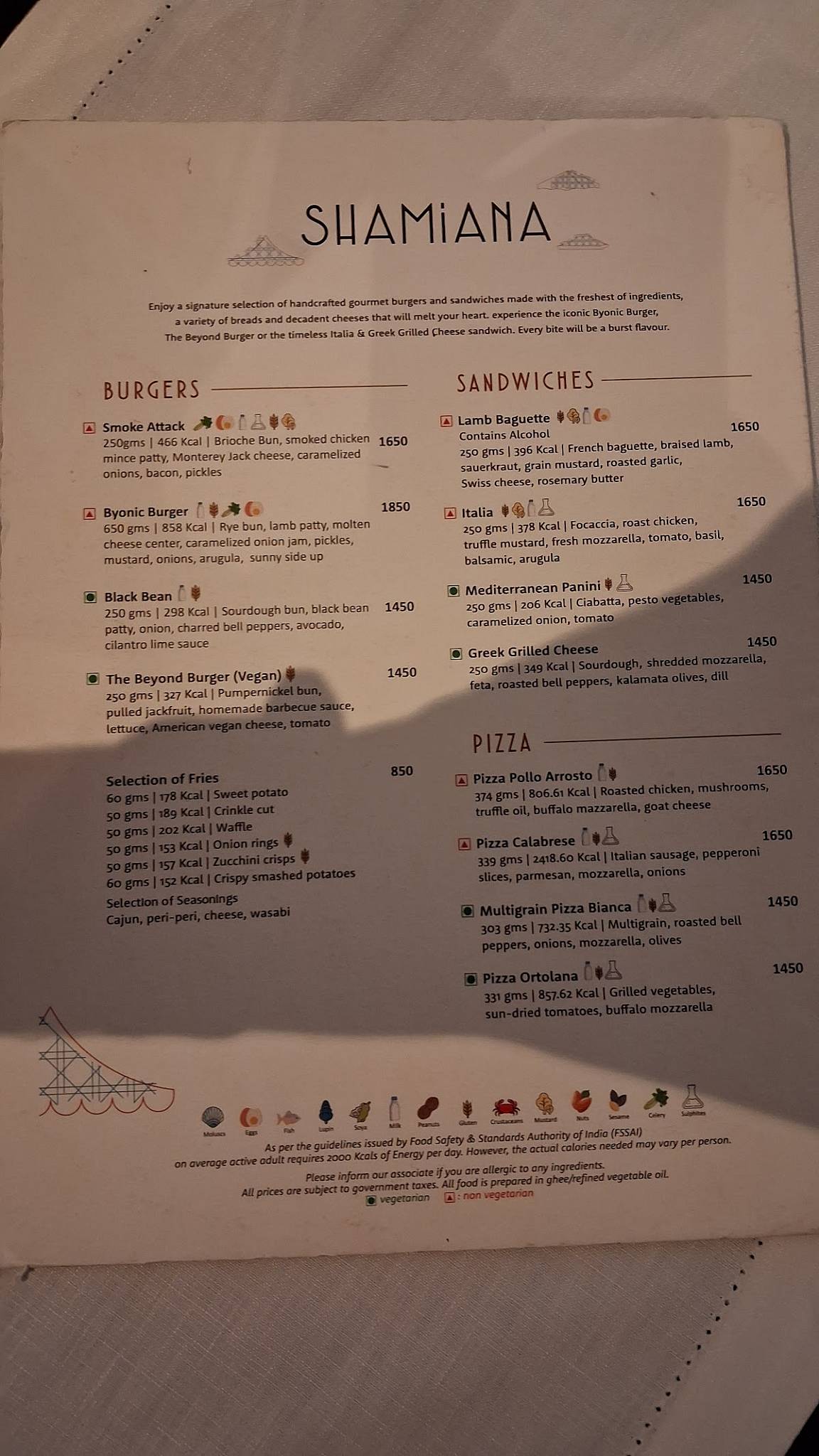 Menu at Taj Hotel, Mumbai, No 4
