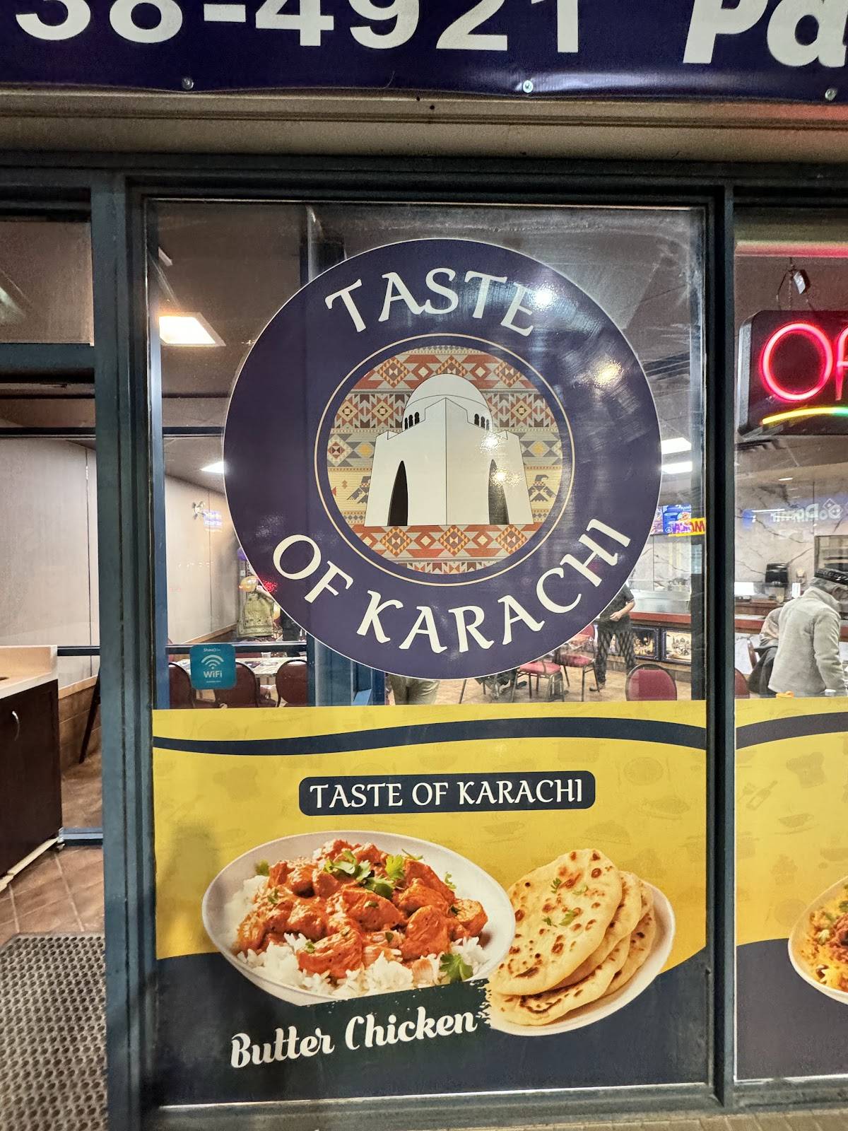 Menu at Taste of Karachi restaurant, Winnipeg