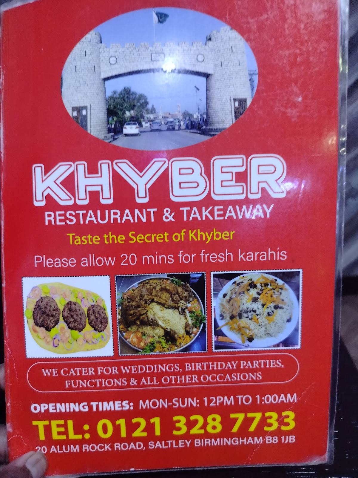 Menu at Taste of Khyber Restaurant, Birmingham, 20 Alum Rock Rd