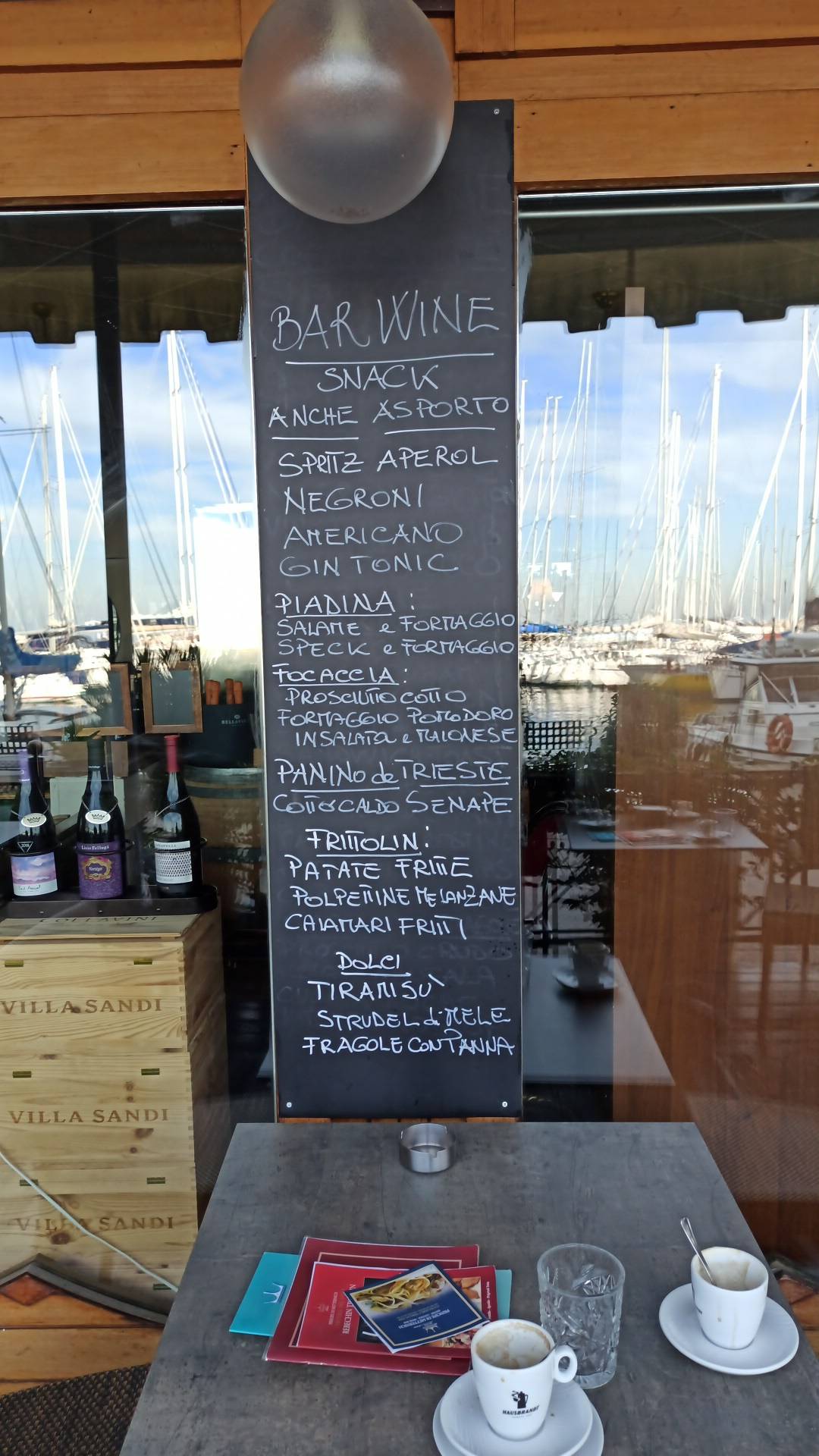 Menu da Tavernetta al Molo ristorante, Trieste