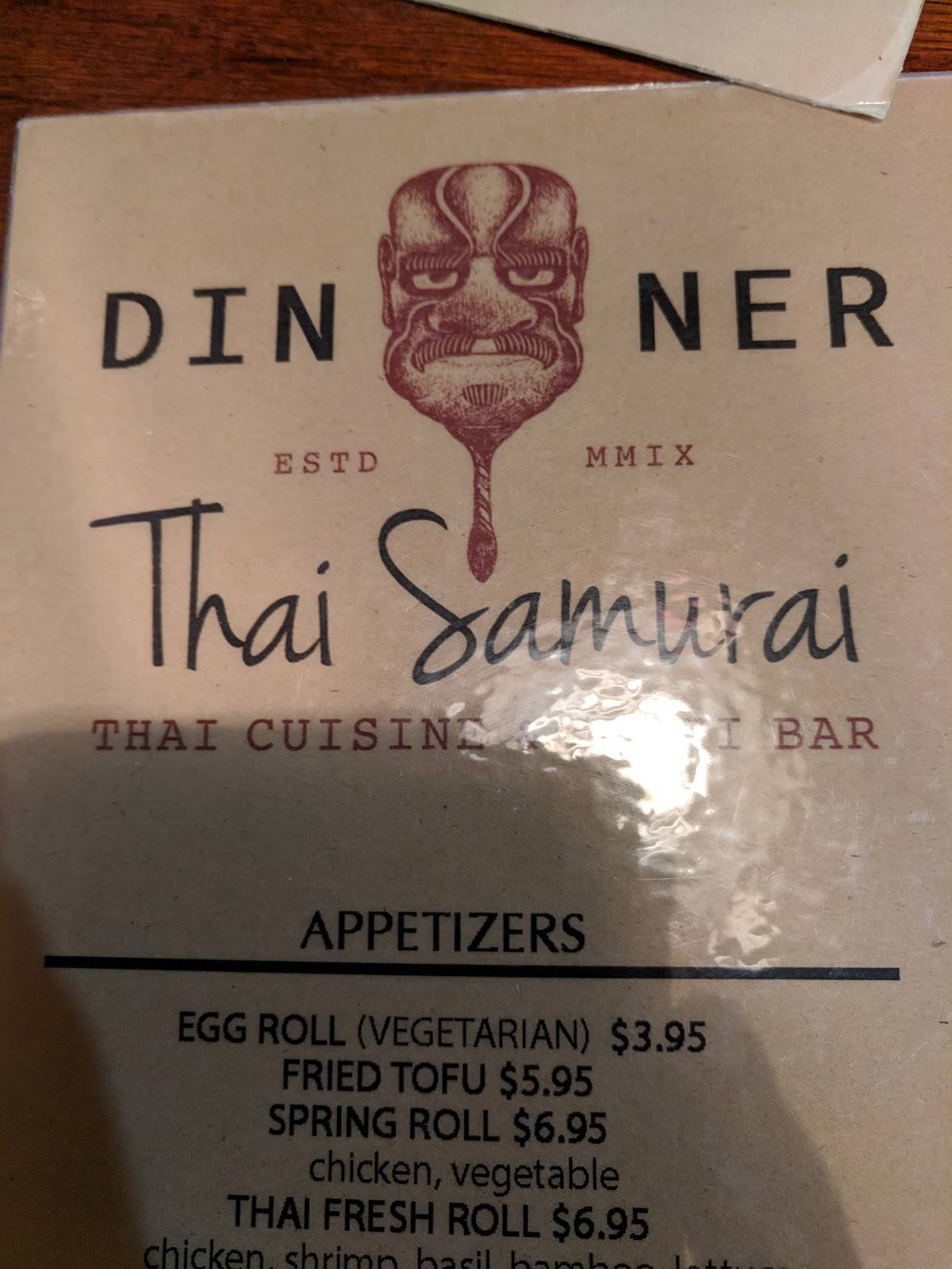 Menu at Thai Samurai Restaurant, New Port Richey, Little Rd