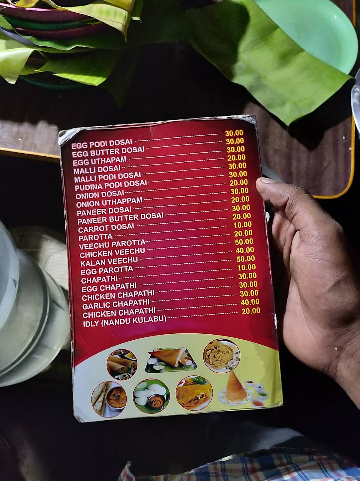 Menu at Thala Thalapathy Dosa Shop, India