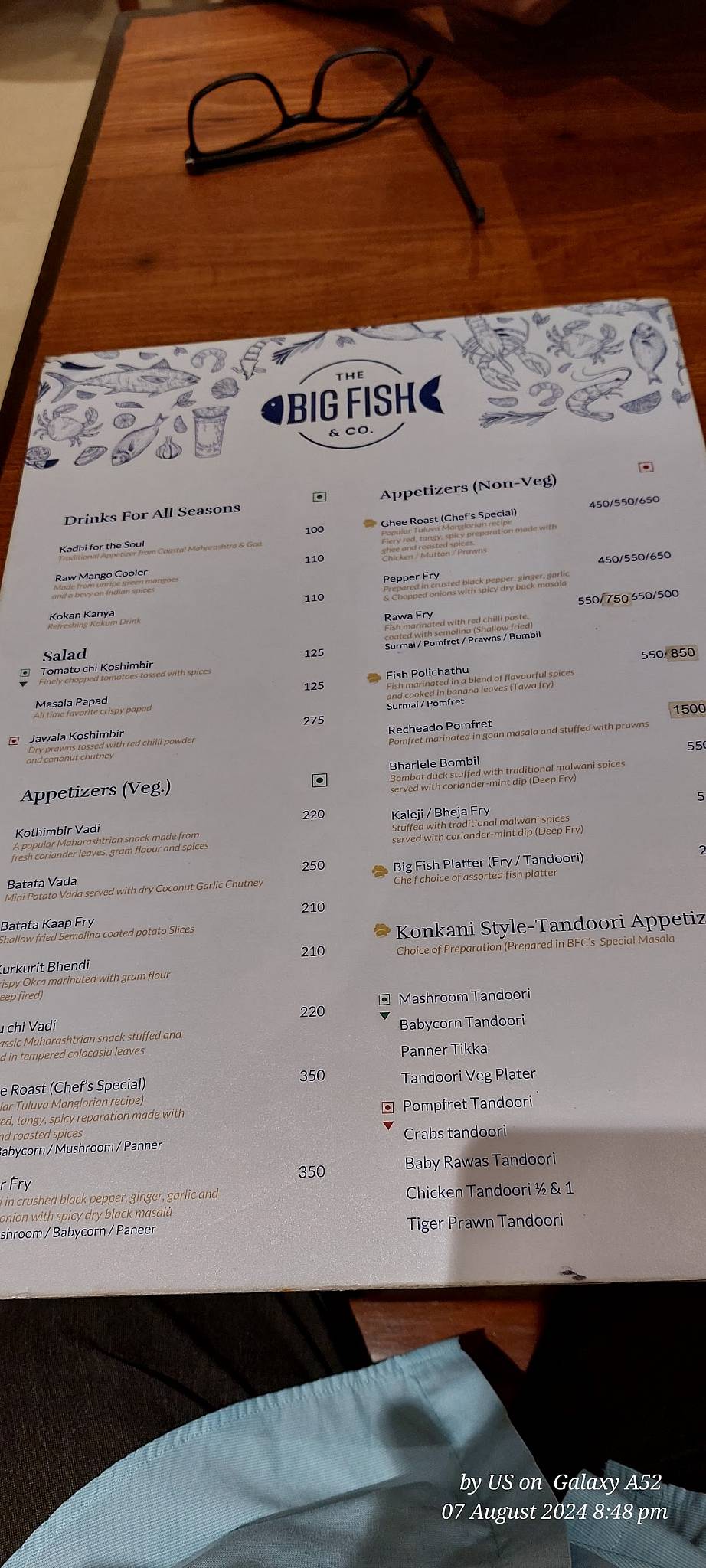Menu at The Big Fish & Co., Mumbai