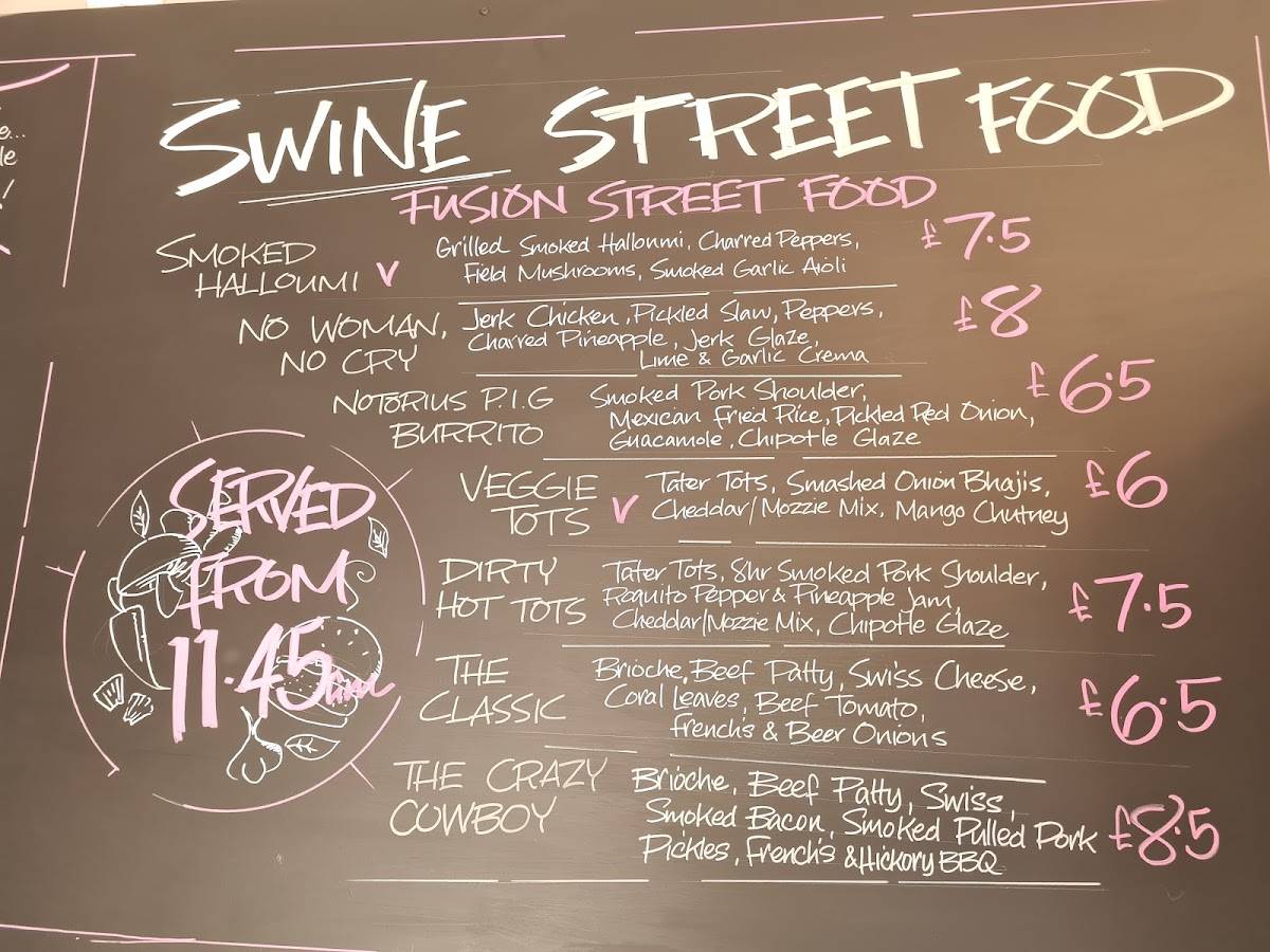 Menu at The Blind Swine, Willerby