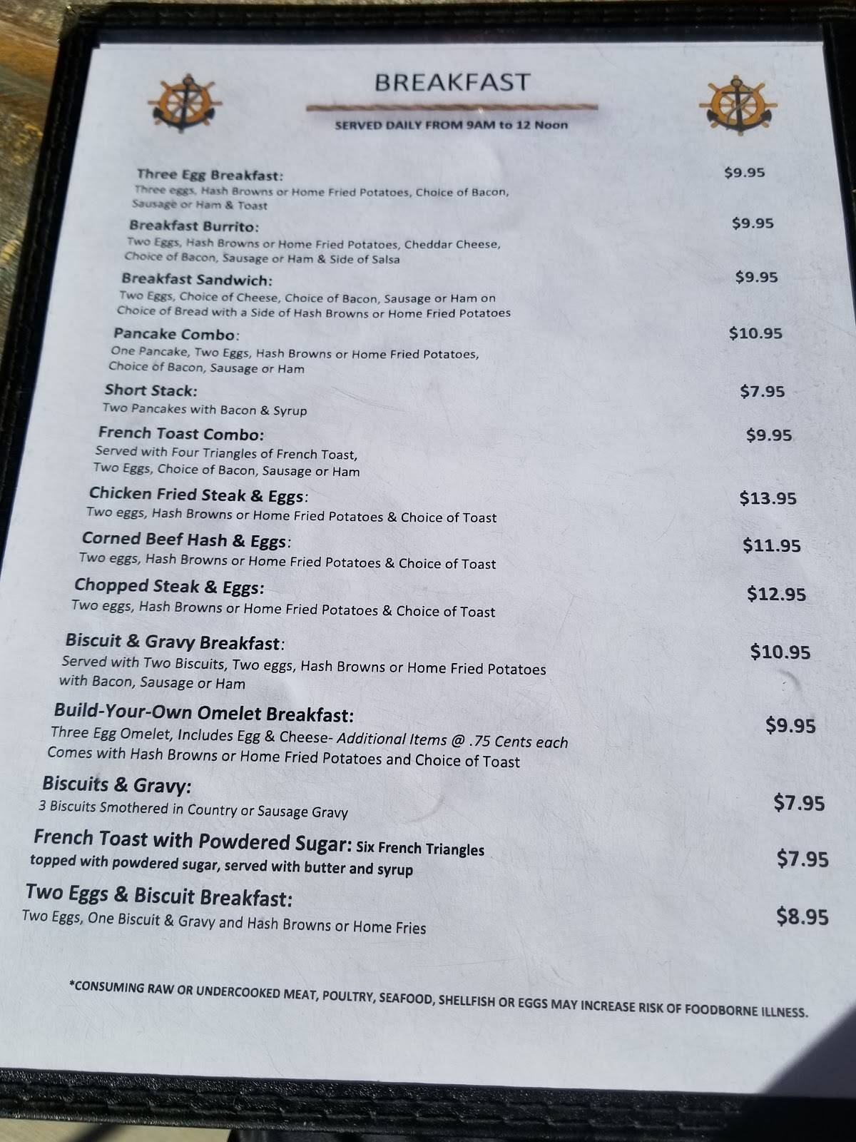 Menu at The BoatHouse Cafe & Grille, Meadview