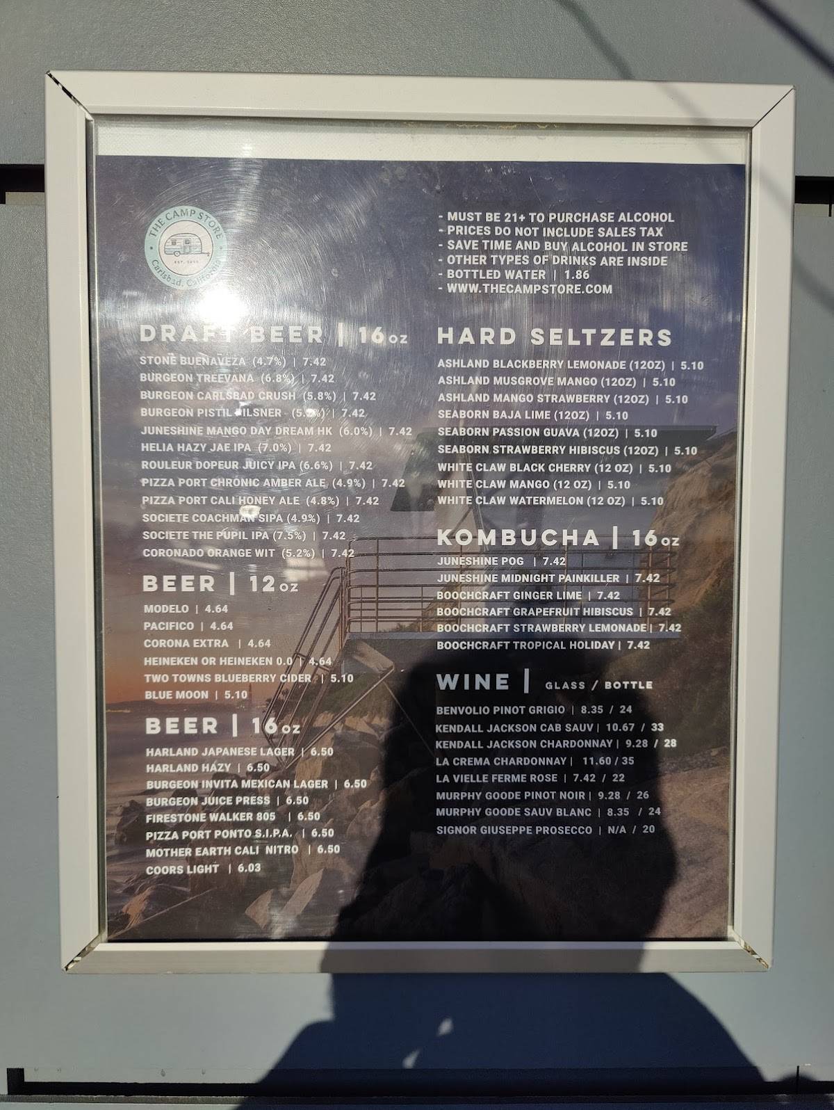 Menu at The Camp Store restaurant, Carlsbad